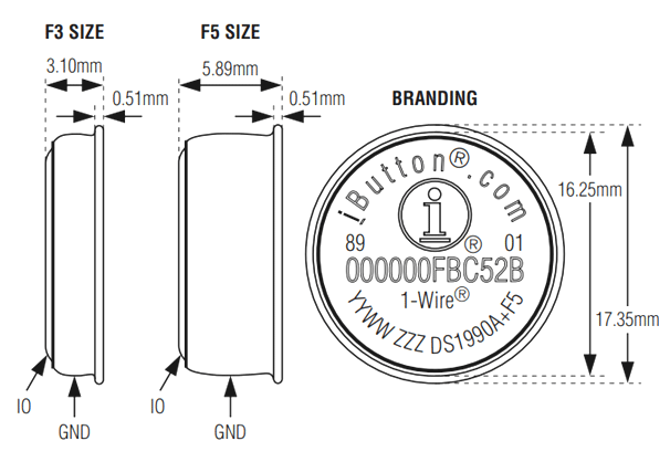 DS1990A 64-bit Serial Number iButton – Electronics